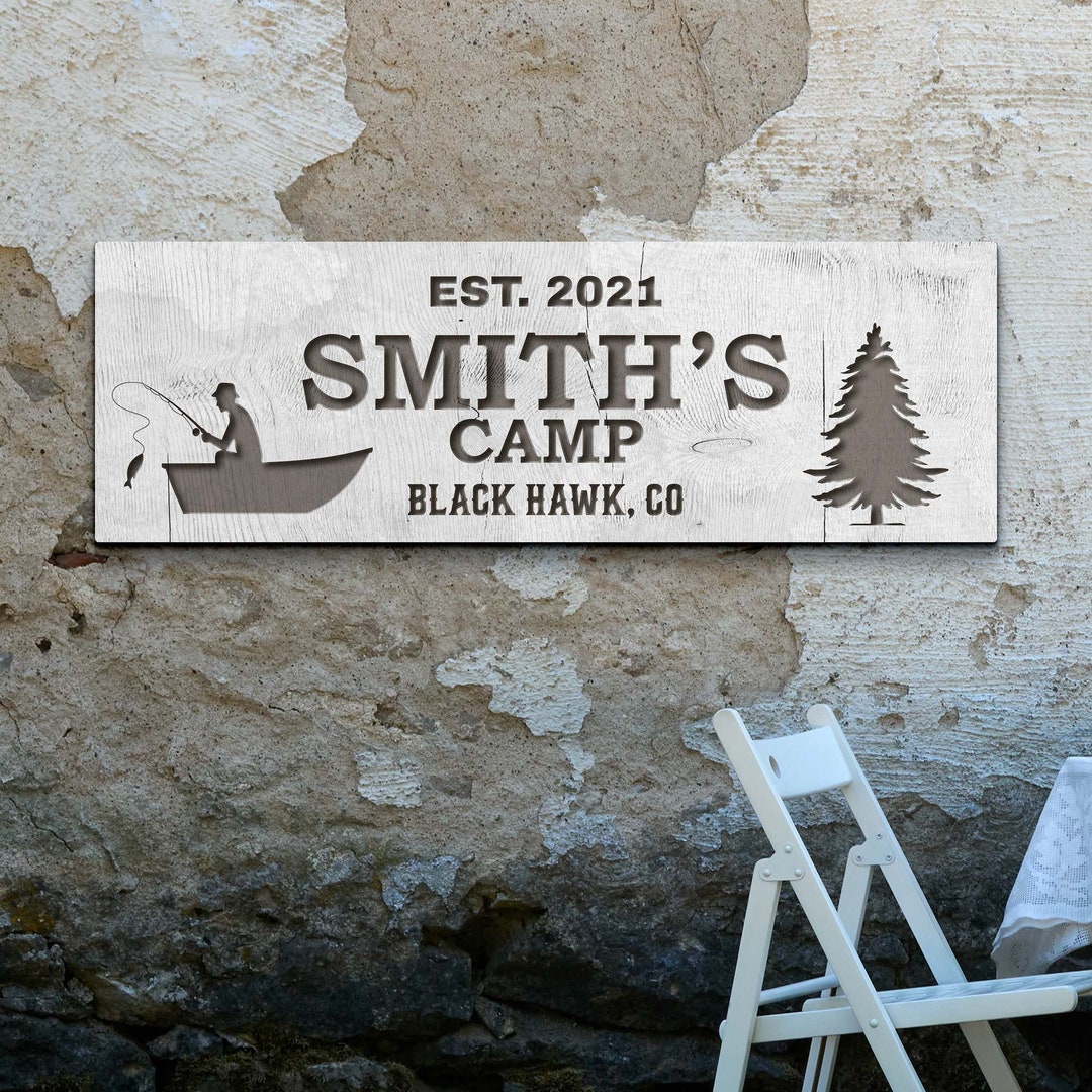 Camping Sign | Personalized Camp Sign Wall Art | Camper Decor Gift for ...