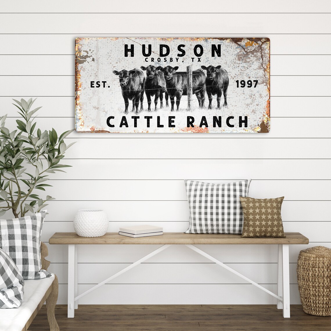 Cattle Company Ranch Farmhouse Cow Decor Sign Family Room Wall - Etsy