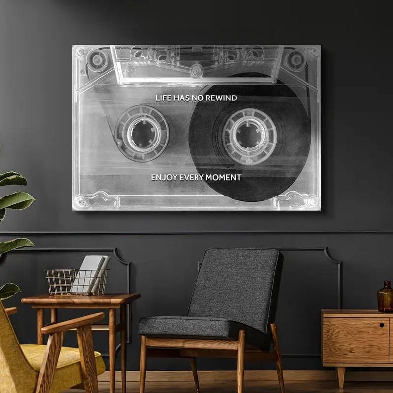 Enjoy Every Moment Motivational Wall Sign | Retro Cassette Tape Wall ...
