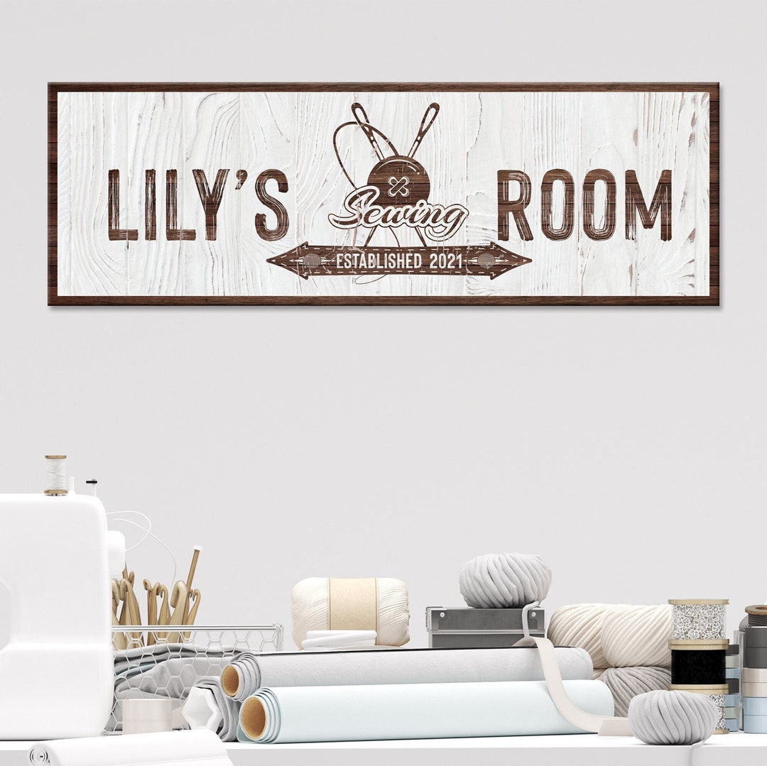 Sewing Room Sign | Personalized Sewing Wall Art Canvas Home Décor ...