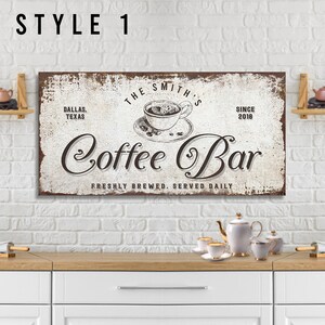 Coffee Bar Sign Freshly Brewed Coffee Beans Artwork Large Wall Art ...