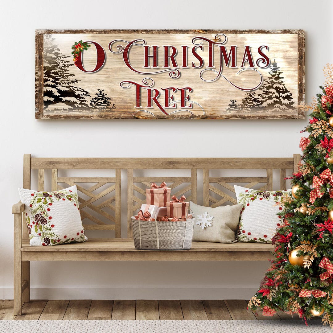 O Christmas Tree Sign | Farmhouse Holiday Wall Decor | Rustic Holiday ...