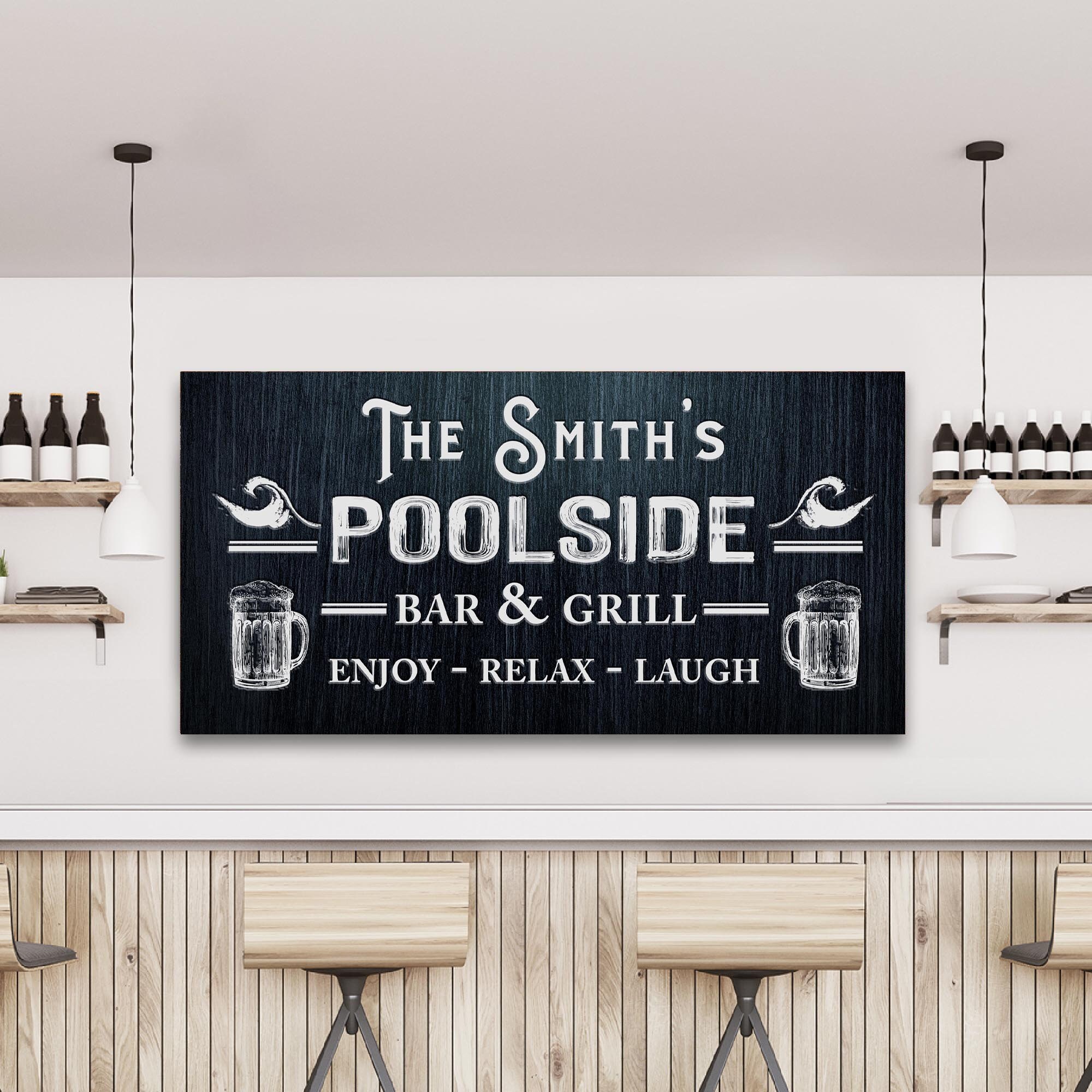 Poolside Bar And Grill Sign Basement Bar Wall Decor Poolside | Etsy