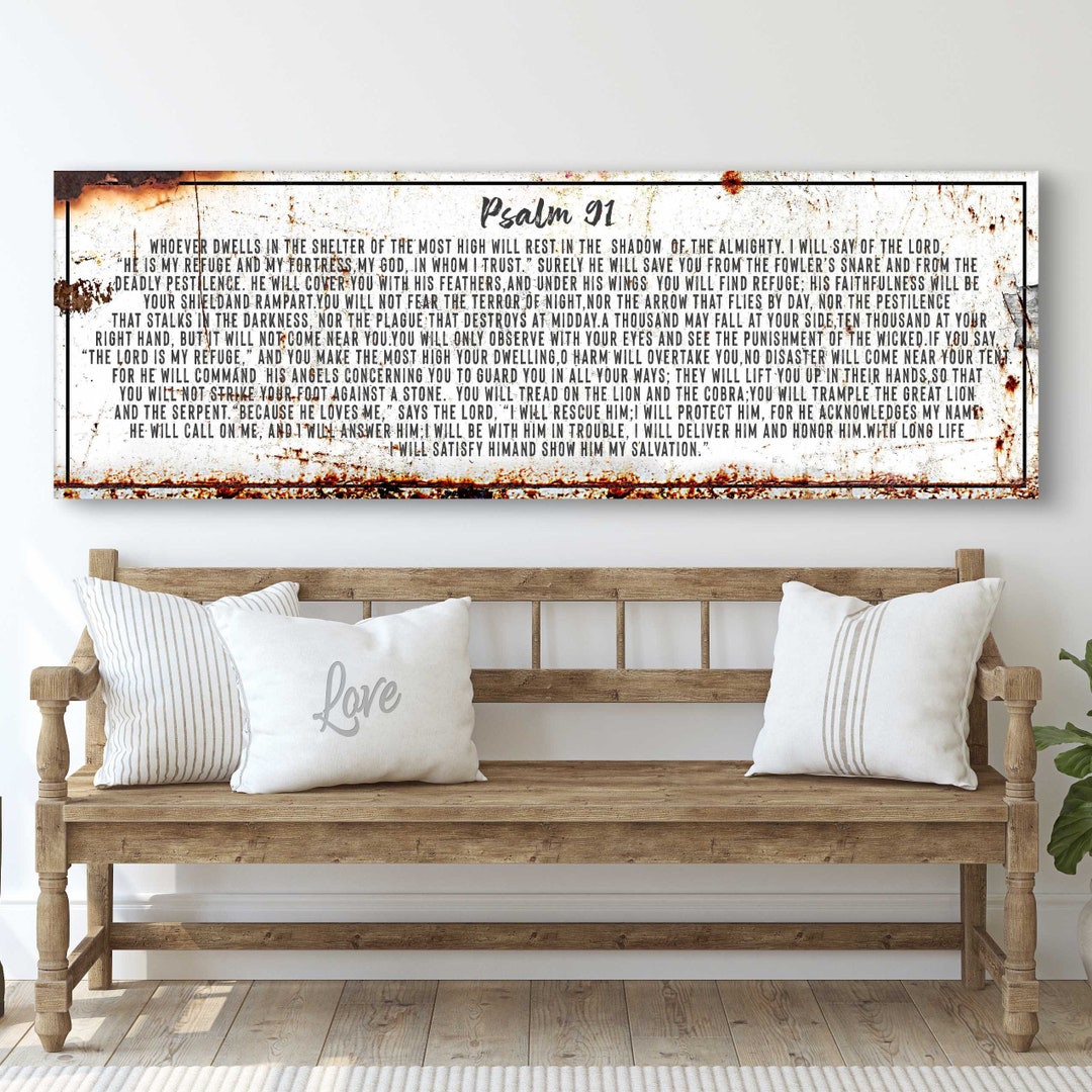 Psalm 91 Christian Wall Art | Scripture Wall Art Religious Decor ...