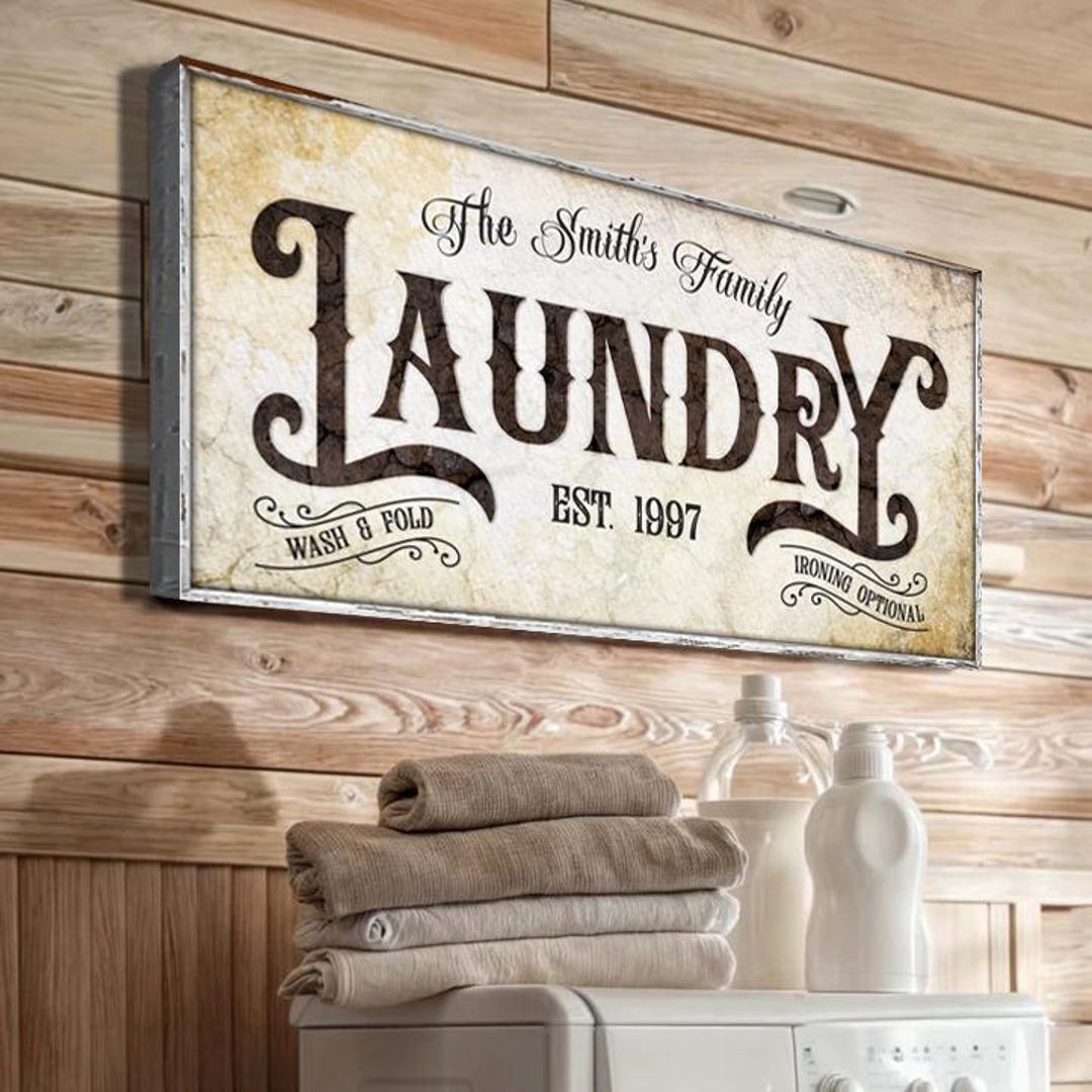Custom Laundry Room Decor | Farmhouse Laundry Sign | Vintage Laundry ...
