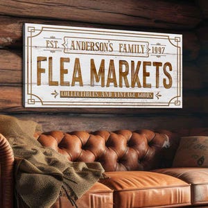 Personalized Flea Market Canvas Sign | Flea Market Sign Decor | Modern ...