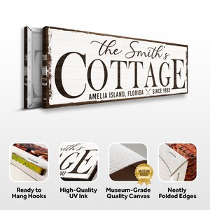 Custom Cottage Sign Decor | Beach House Sign Canvas | Coastal Wall Art ...