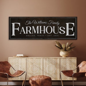 Farmhouse Wall Decor | Custom Farmhouse Sign | Personalized Name Canvas ...