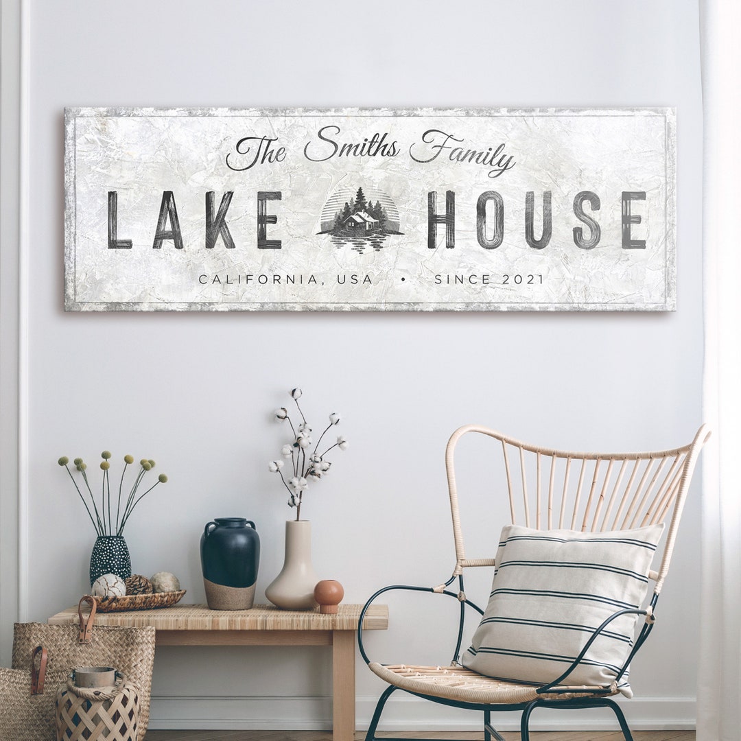 Lake House Sign | Lake House Artwork Wall Decor | Personalized Sign ...