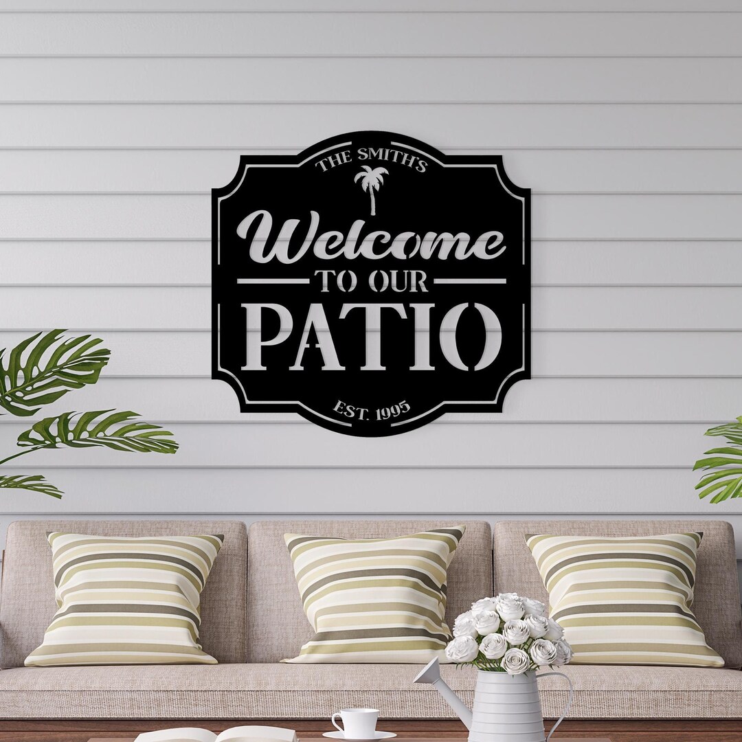 Couple Kissing Keychain Welcome To Our Patio SVG, Farmhouse Backyard ...