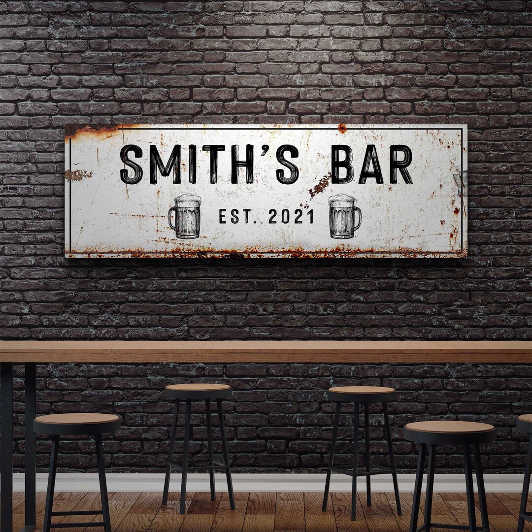 Home Bar Sign | Basement Bar Sign | Personalized Bar Wall Art | Beer ...