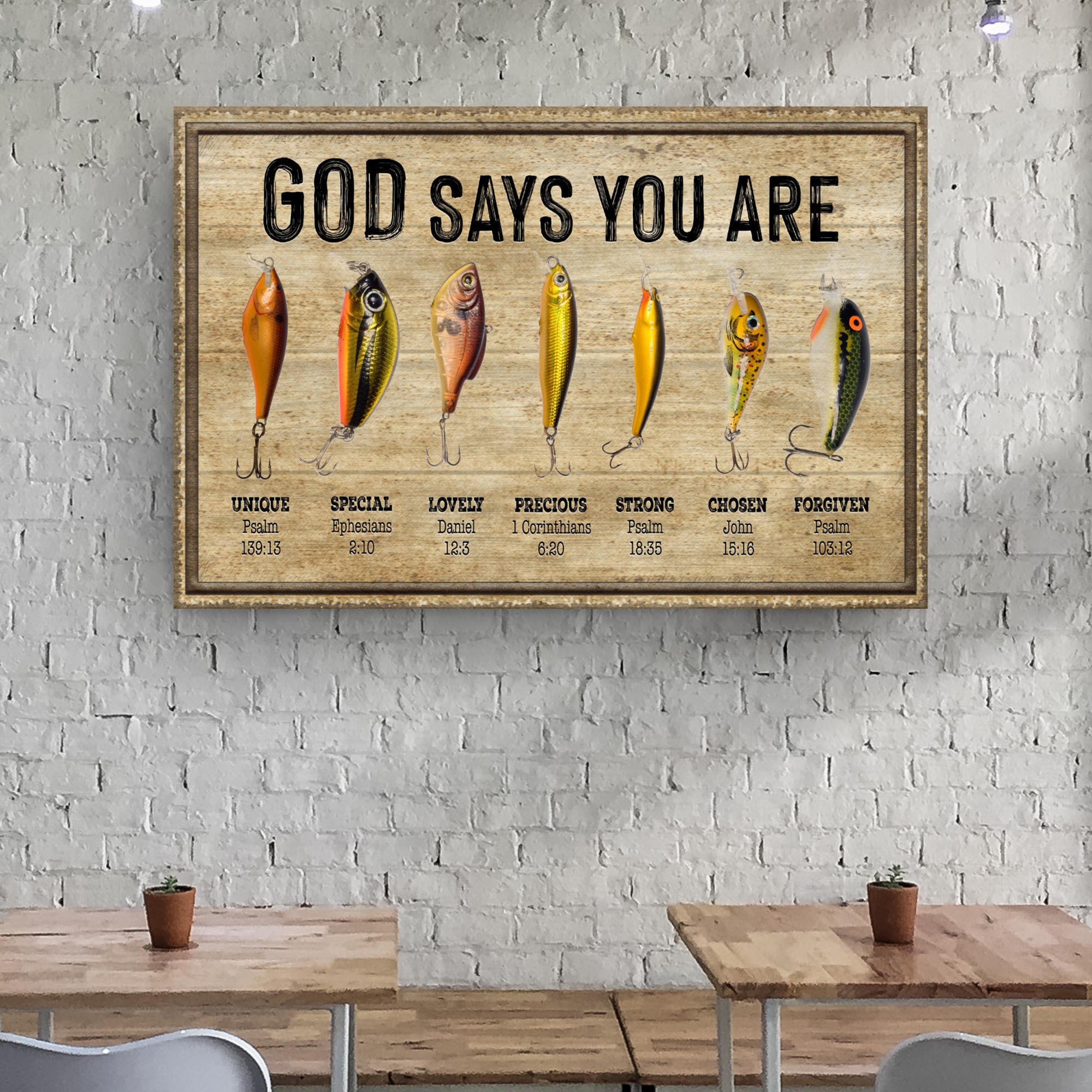 Fishing Sign | God Says You Are Fishing Lure Print | Christian Wall Art ...