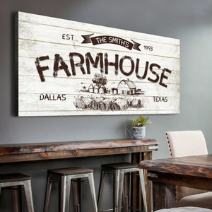 Personalized Farm Sign Modern Farmhouse Wall Decor Custom Family Name ...
