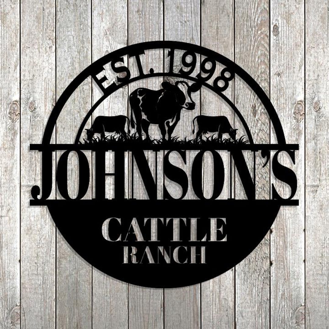Custom Cattle Farm Metal Signs | Cattle Ranch Metal Sign | Personalized ...