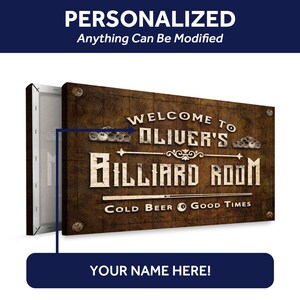 Billiard Room Sign | Game Room Wall Art | Game Room Wall Decor ...