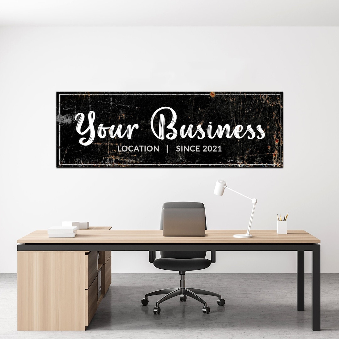 Business Sign | Custom Business Sign Decor | Office Name Sign Wall ...