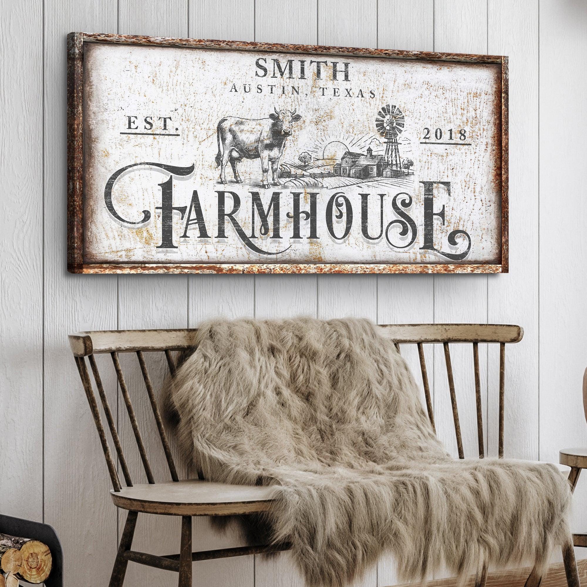 Rustic Farmhouse Wall Decor | Farmhouse Sign | Personalized Name Canvas ...