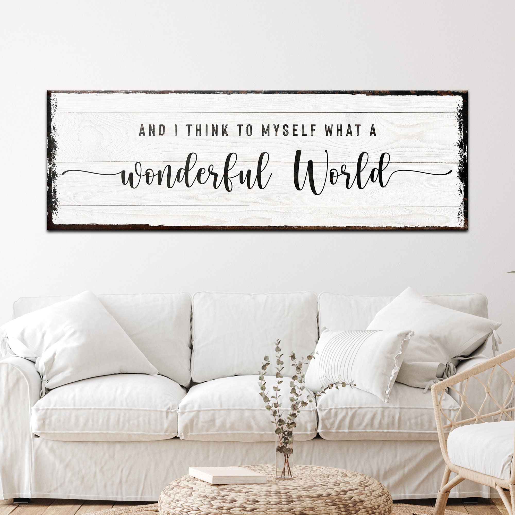 What A Wonderful World Sign Inspirational Wall Art Décor | Etsy