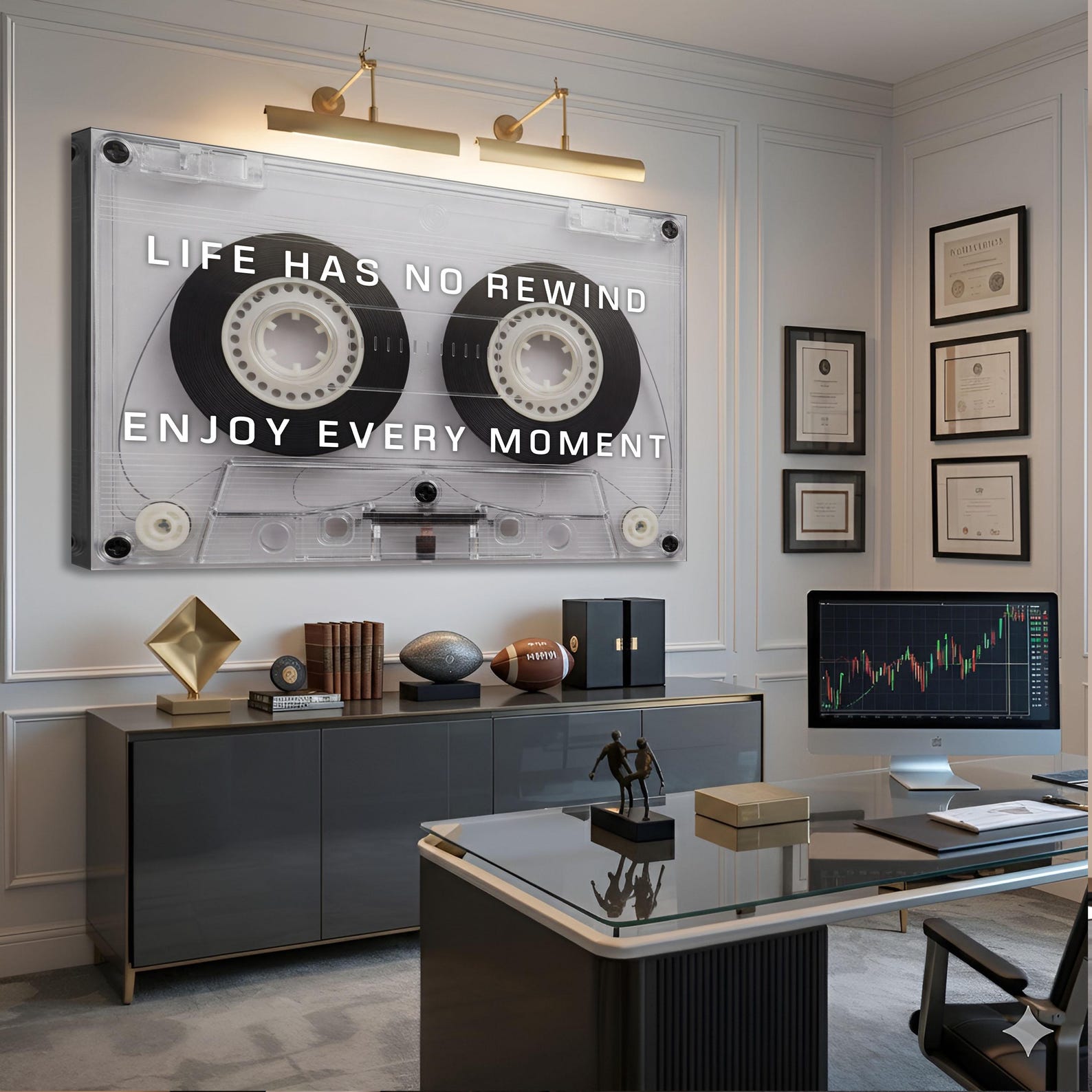 Life Has No Rewind Wall Sign | Retro Cassette Tape Wall Art | Enjoy ...