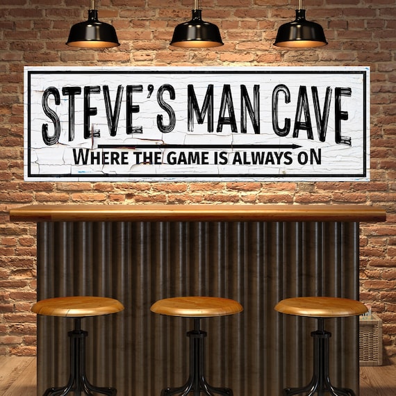 Rustic Man Cave Sign Man Cave Hessian Wooden Signs – A WEE TOKEN