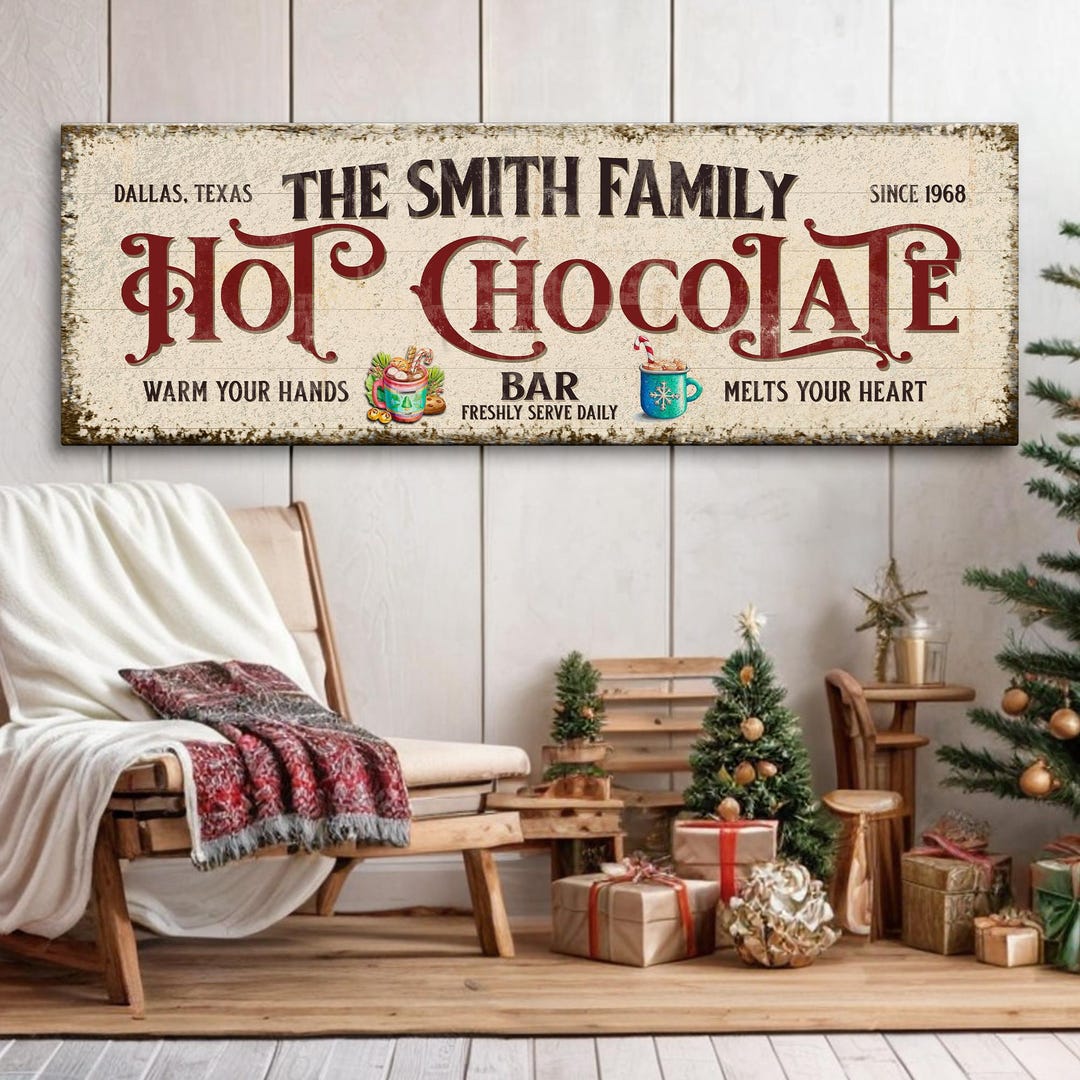 Hot Chocolate Bar Sign | Christmas Signs | Hot Cocoa Bar Sign | Pantry ...