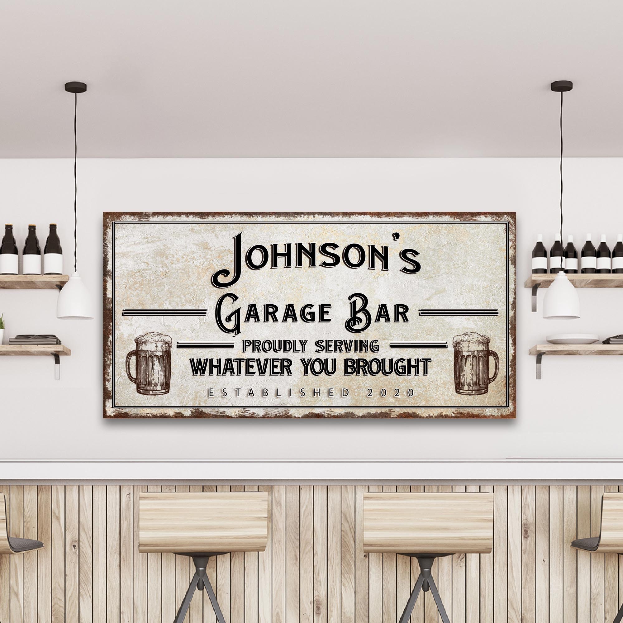 Garage Bar Sign Basement Bar Sign Wall Art Décor Personalized - Etsy Canada