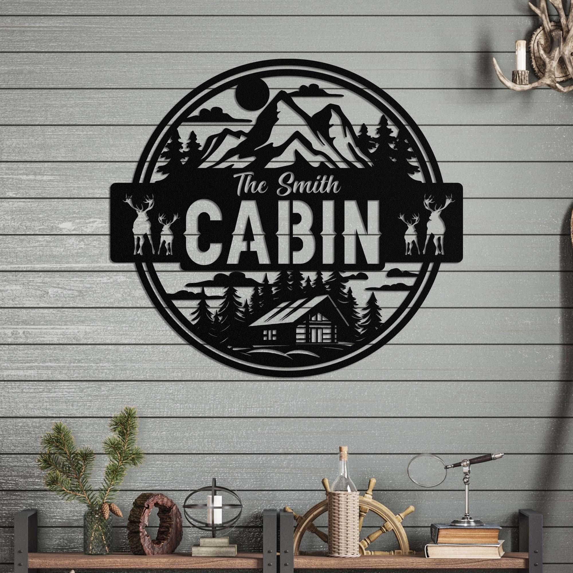 Personalized Metal Cabin Sign | Family Name Cabin Sign | Cabin House ...