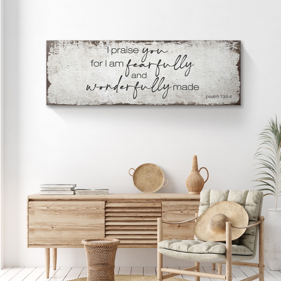 I Am Fearfully and Wonderfully Made Faith Sign | Psalm 139 Verse Wall ...