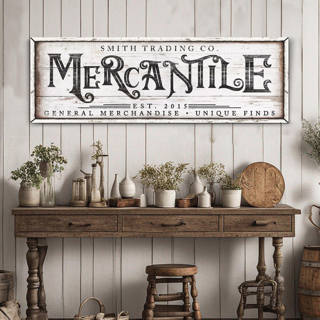 Personalized Mercantile Sign | Family Name Sign Wall Art | Trading ...