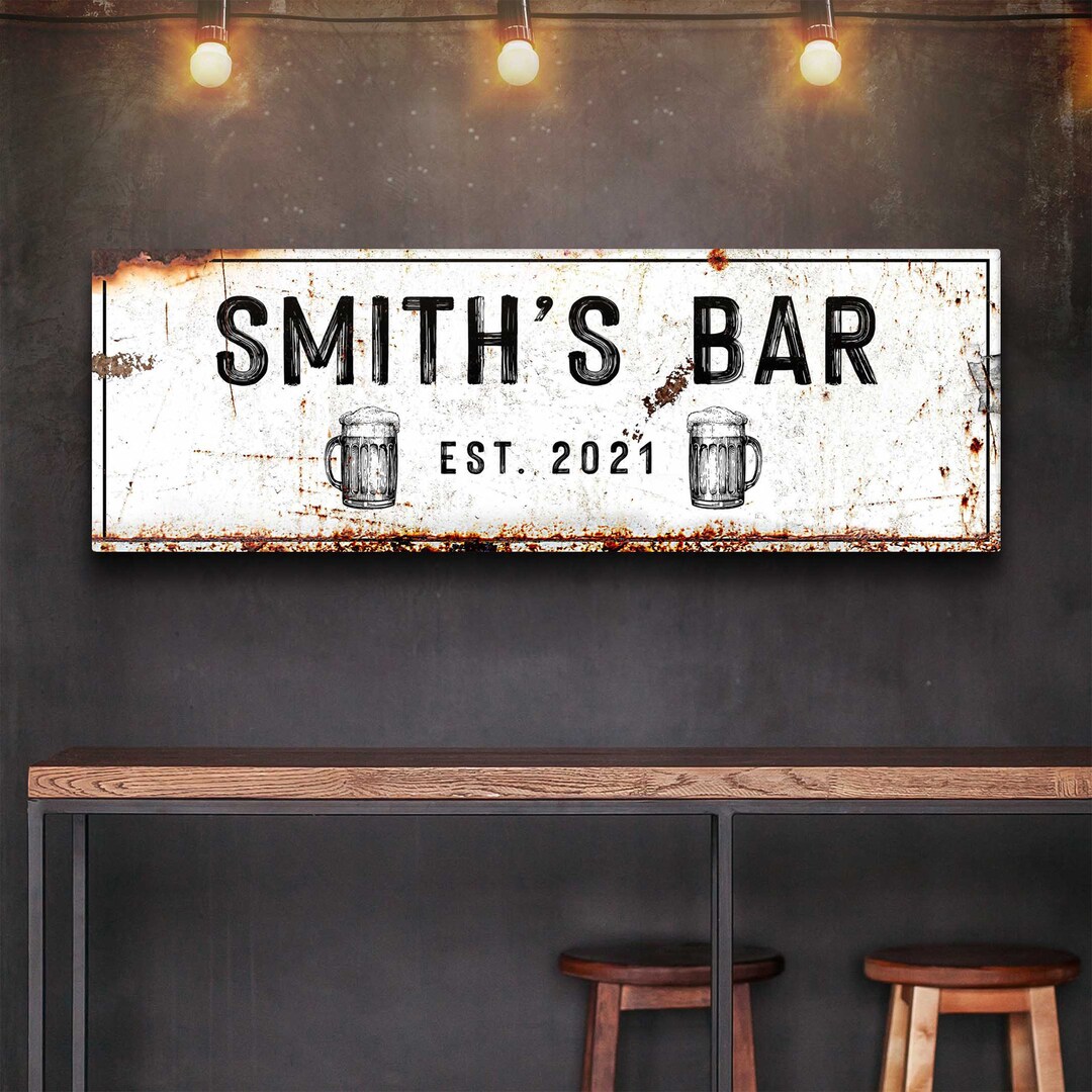 Bar Sign | Personalized Bar Custom Wall Bar Sign | Basement Bar Wall ...