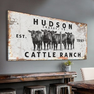 Cattle Sign | Cattle Ranch Signs Farm Wall Decor | Cow Decor Farm Sign ...