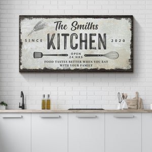 Farmhouse Kitchen Sign | Personalized Kitchen Wall Decor | Kitchen Room ...