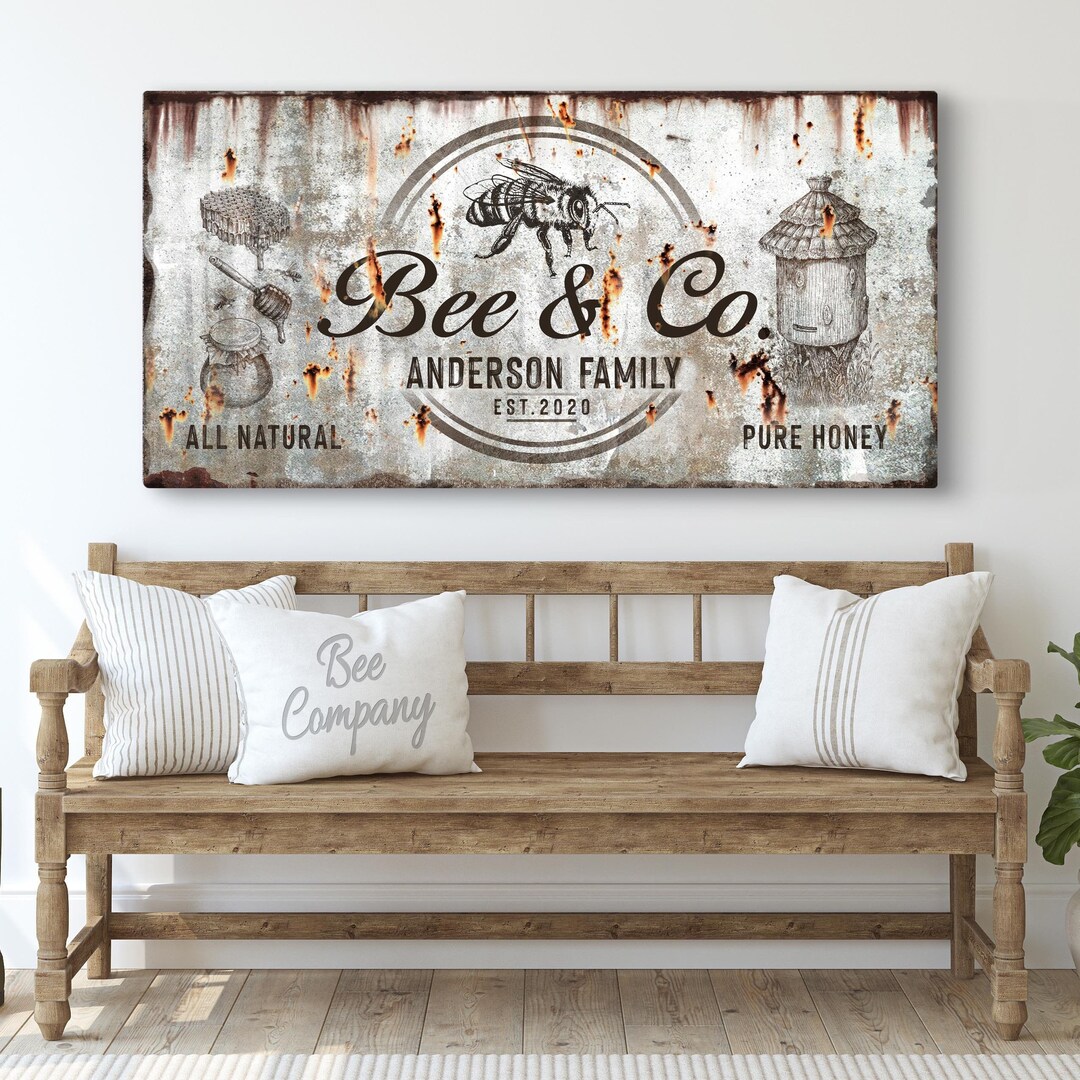 Honey Bee Decor | Honey Bee Sign Farm Wall Decor | Honey Sign Bee Home ...