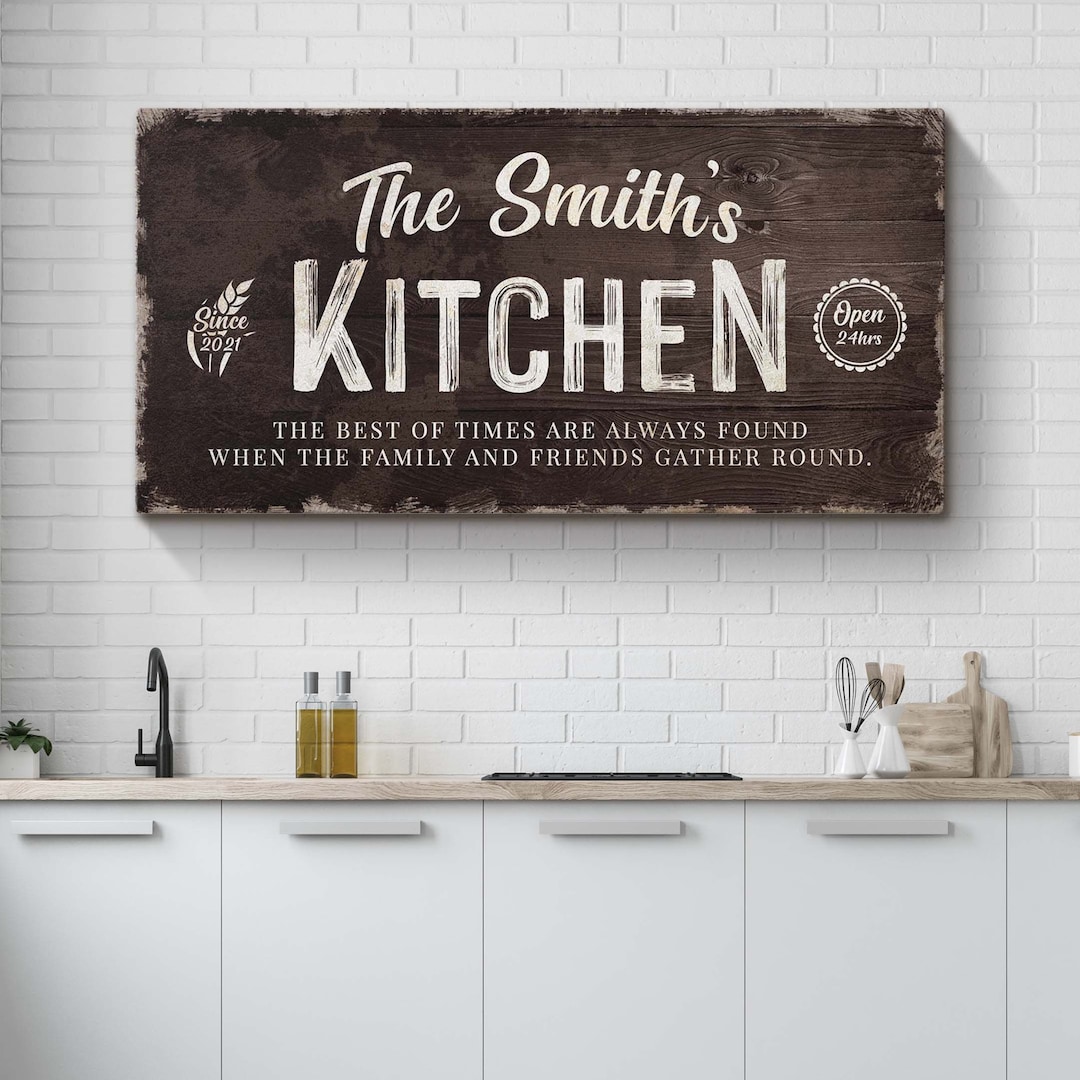 Custom Kitchen Sign | Kitchen Wall Decor Farmhouse | Personalized ...