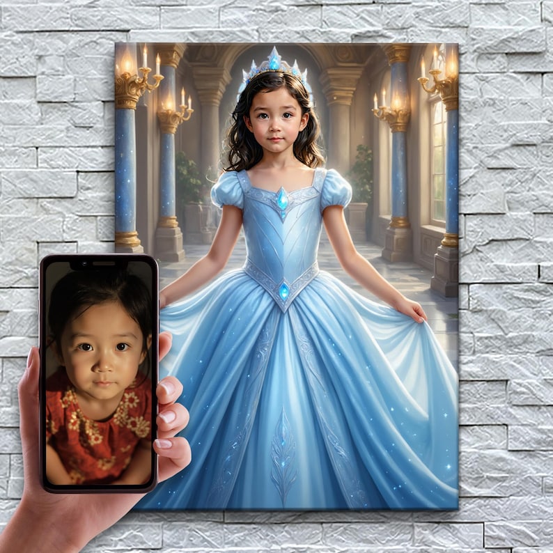 Personalized Princess Portrait From Photo | Royal Princess Portrait ...