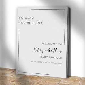 Babyshower Backdrop Canvas Baby Shower Welcome Sign Minimalist Canvas ...
