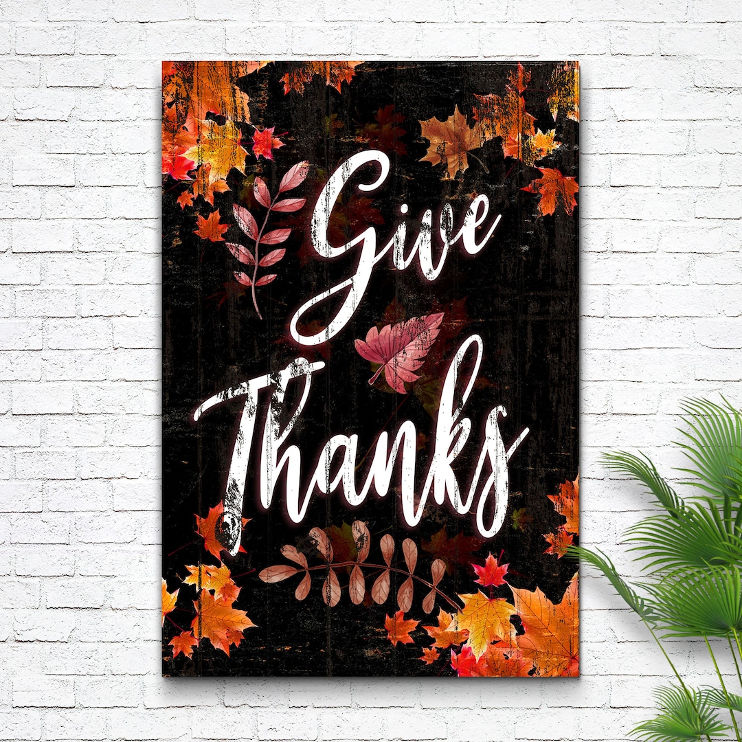 Kitchen Give Thanks Sign Kitchen Wall Art Thanksgiving Table for ...