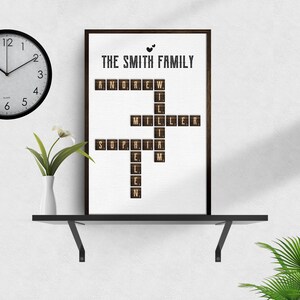 Custom Family Name Sign | Crossword Name Sign Puzzle | Last Name Sign ...