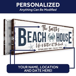 Personalized Beach House Decor | Custom Beach House Sign | Coastal Wall ...