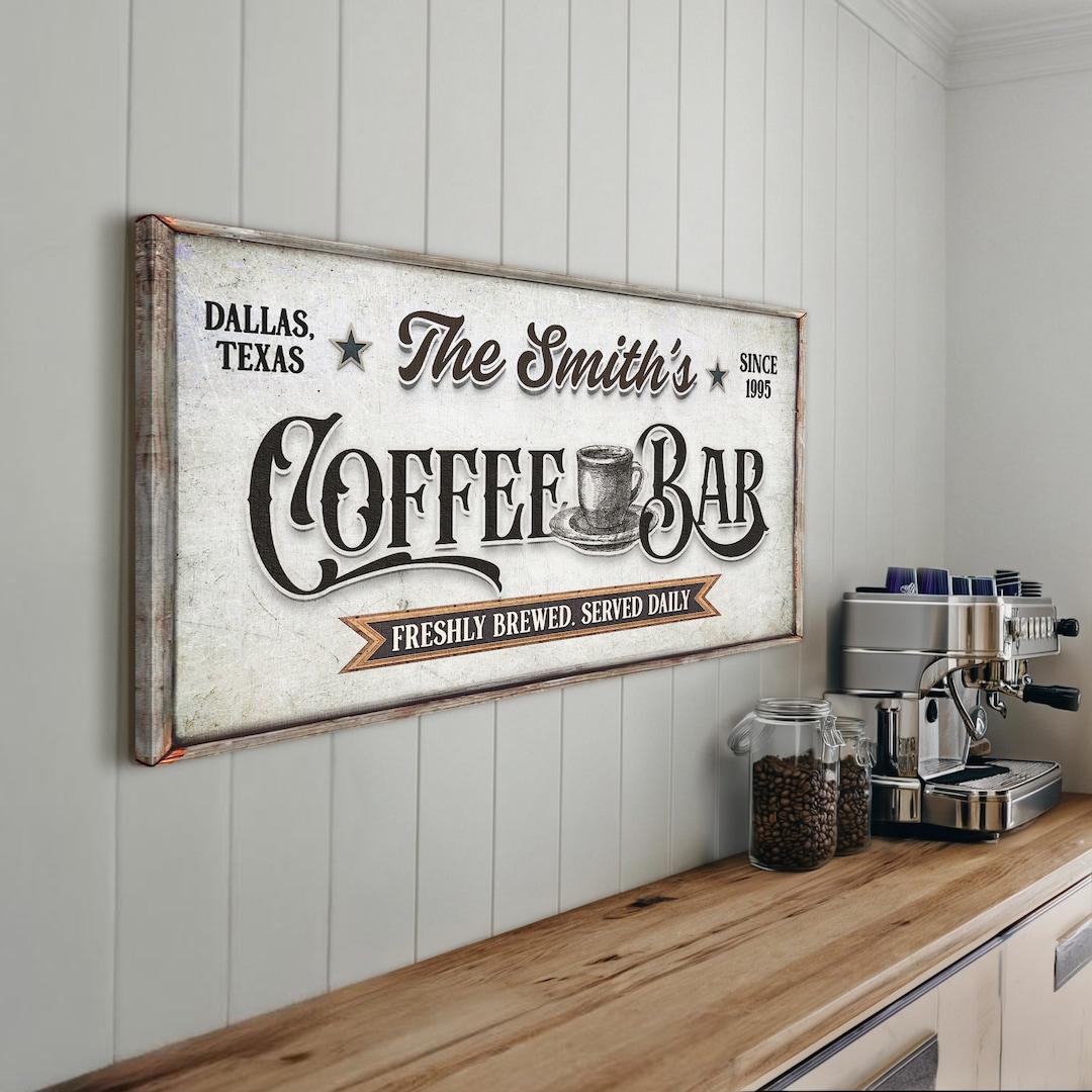 Coffee Bar Sign | Kitchen Coffee Sign | Coffee Bar Decor Wall Decor ...