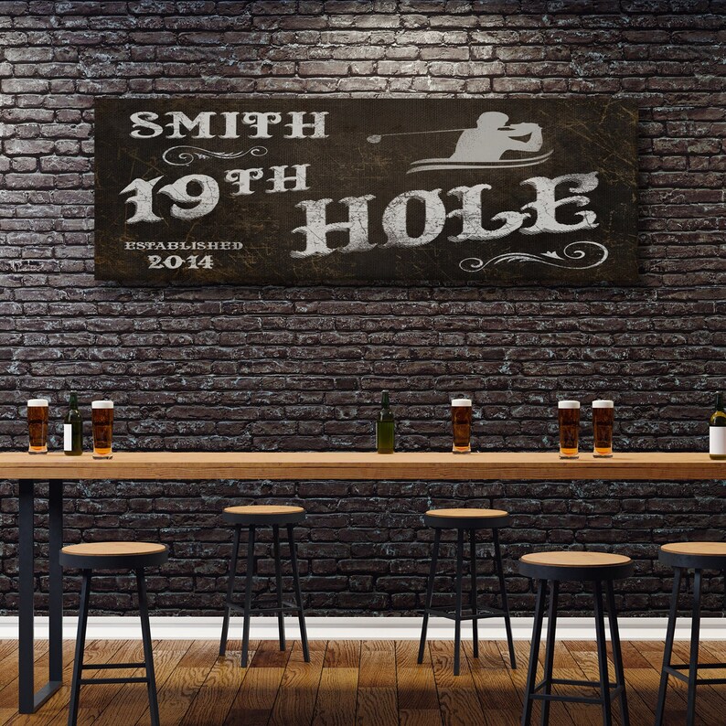 19th Hole Sign Custom Golf Sign Golf Wall Décor Gift Sign - Etsy