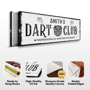 Dart Board | Dart Club Wall Sign | Personalized Man Cave Wall Décor ...