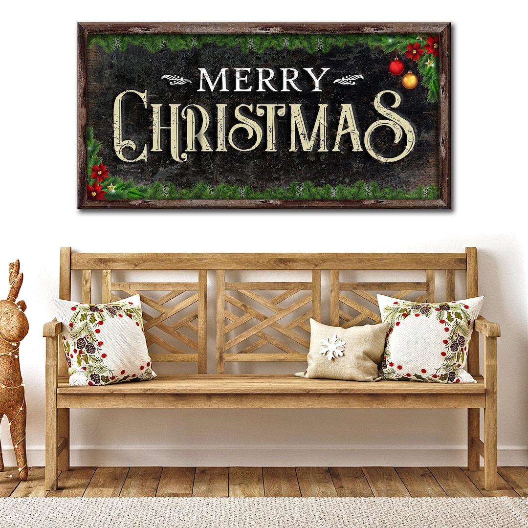 Merry Christmas Sign | Primitive Christmas Wall Decor | Rustic ...