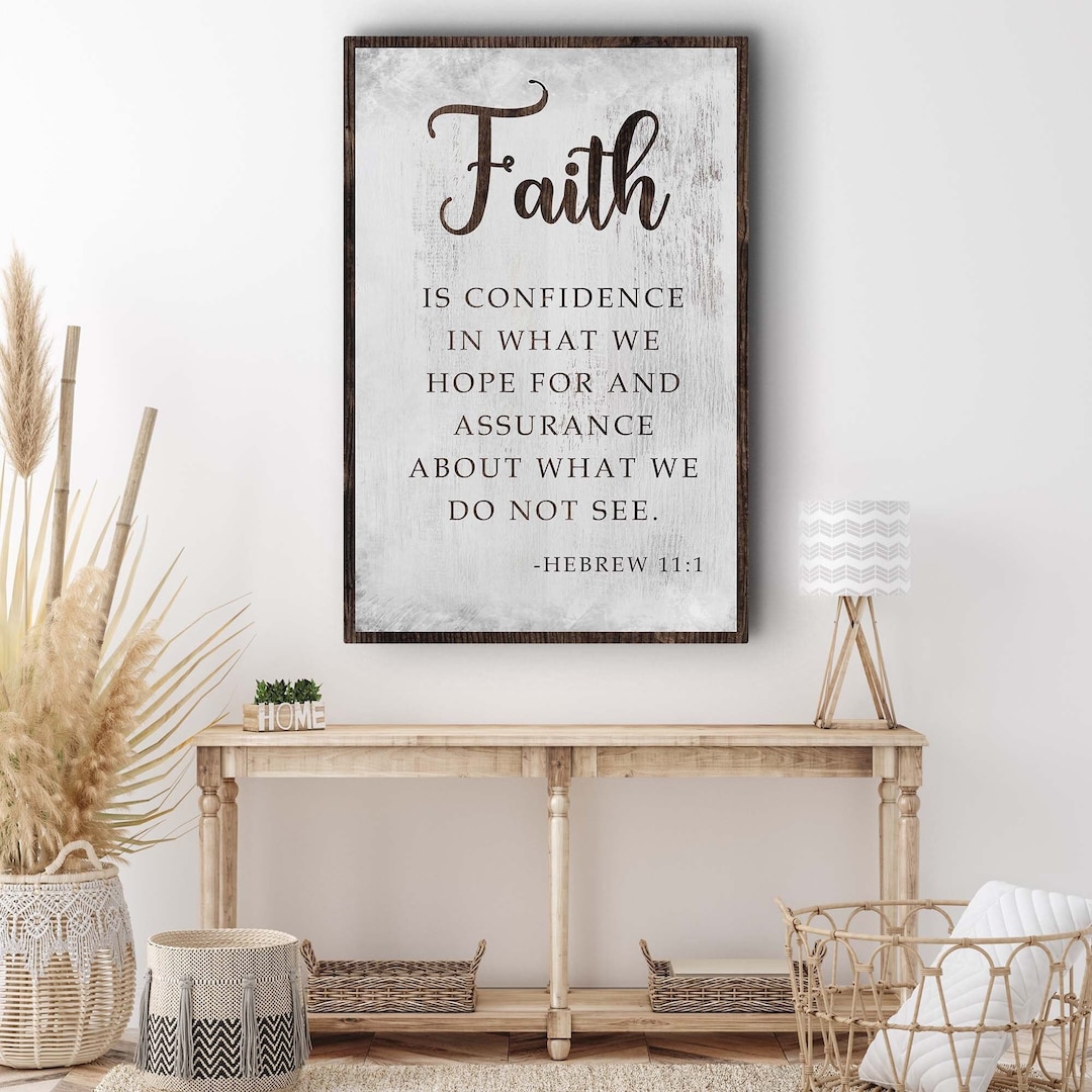 Bible Verse Wall Art | Faith Wall Art Living Room Wall Decor | Hebrews ...