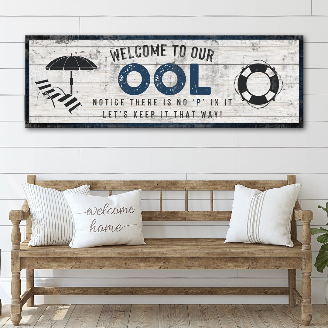 Welcome to Our Pool Sign | Swimming Pool Wall Decor | Funny Pool Sign ...
