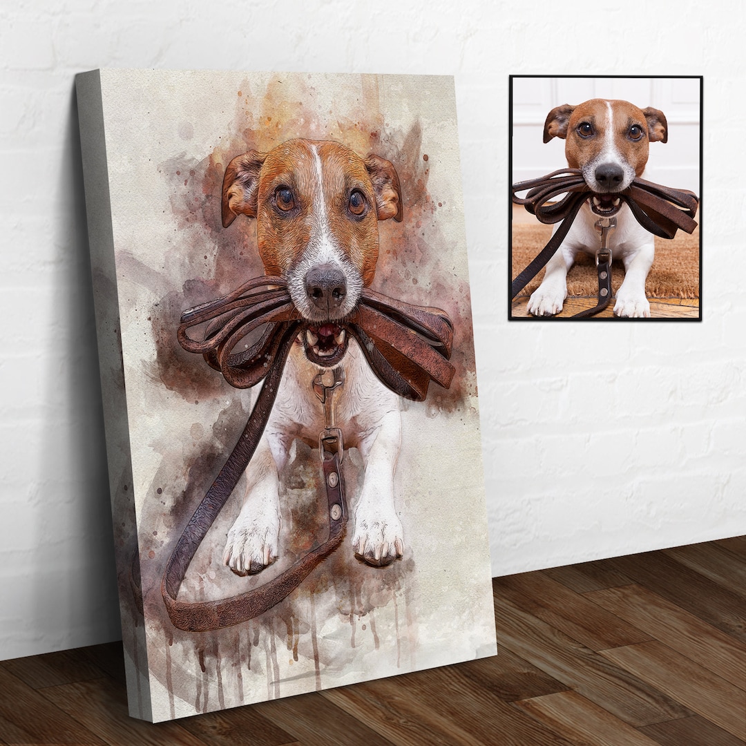 Custom Dog Portrait | Pet Portrait Wall Art | Pet Memorial Gift Wall ...