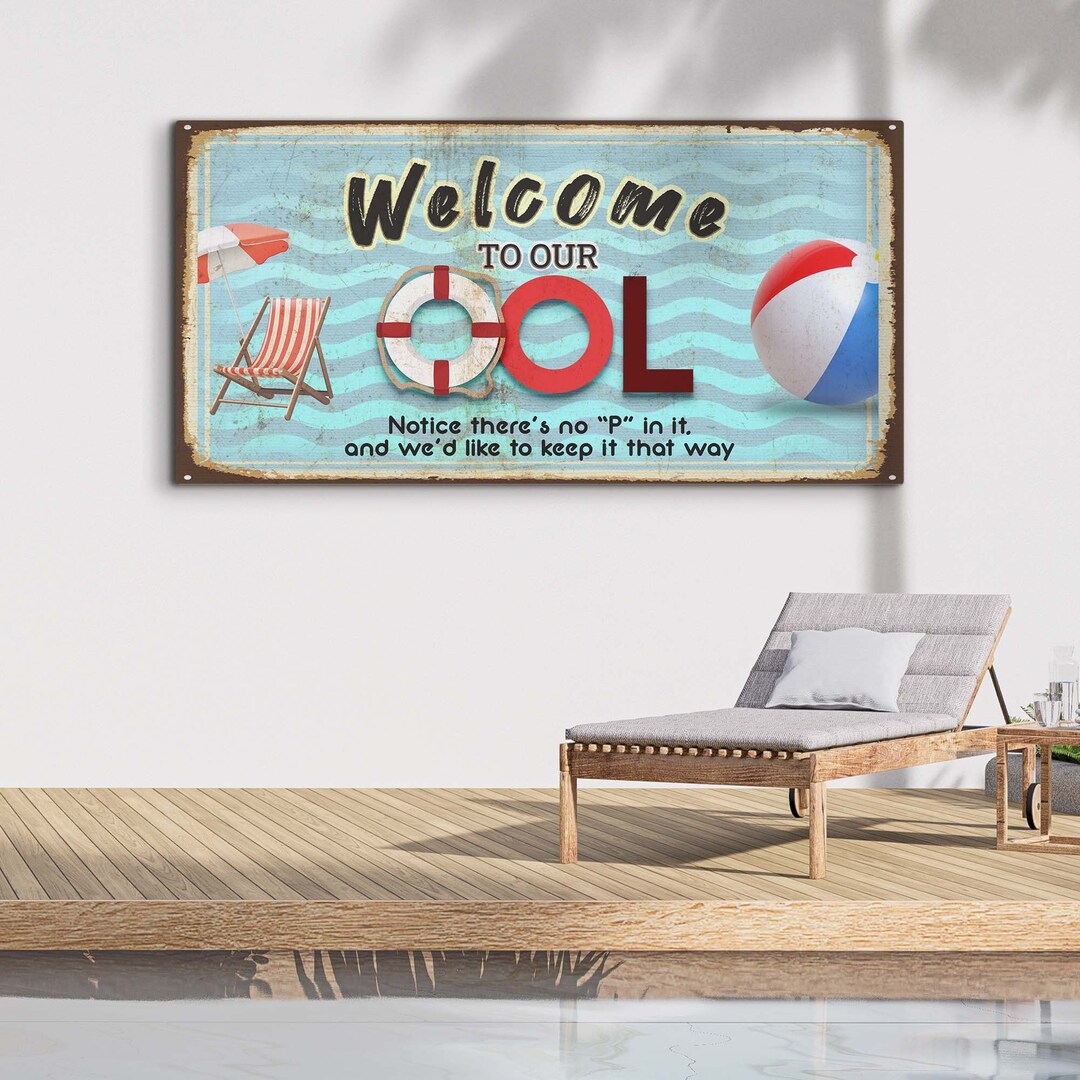 Welcome to Our Pool Sign | Swimming Pool Sign | Pool Wall Art | Welcome ...