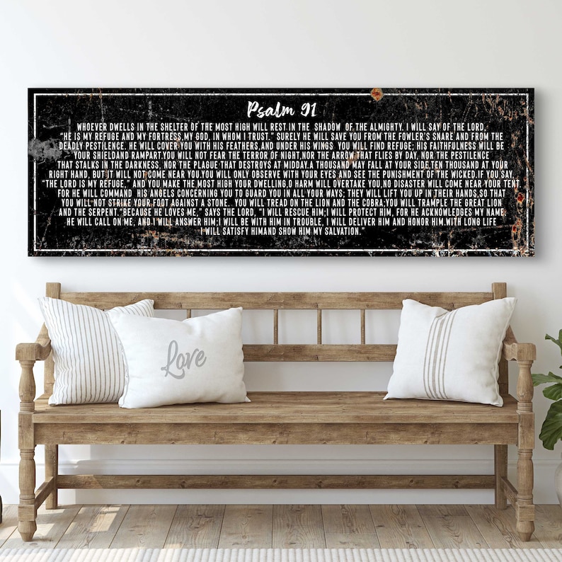 Psalm 91 Christian Wall Art | Scripture Wall Art Religious Decor ...