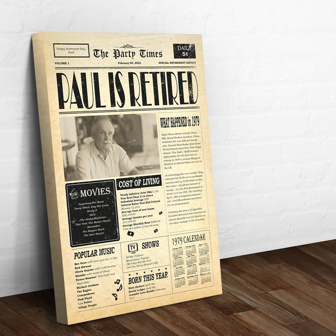 Newspaper Retirement Giftpersonalized Retirement Gift for Men - Etsy