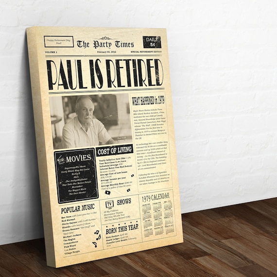 Newspaper Retirement Giftpersonalized Retirement Gift for Men - Etsy